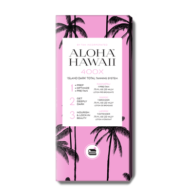 Aloha Hawaii Packet Box Total Tanning System 3 Steps 3 packets .75oz E ...